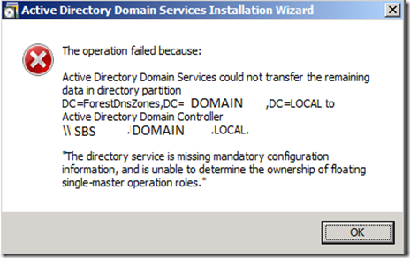 MPECS Inc. Blog: AD DS Operation Failed – directory service is missing ...